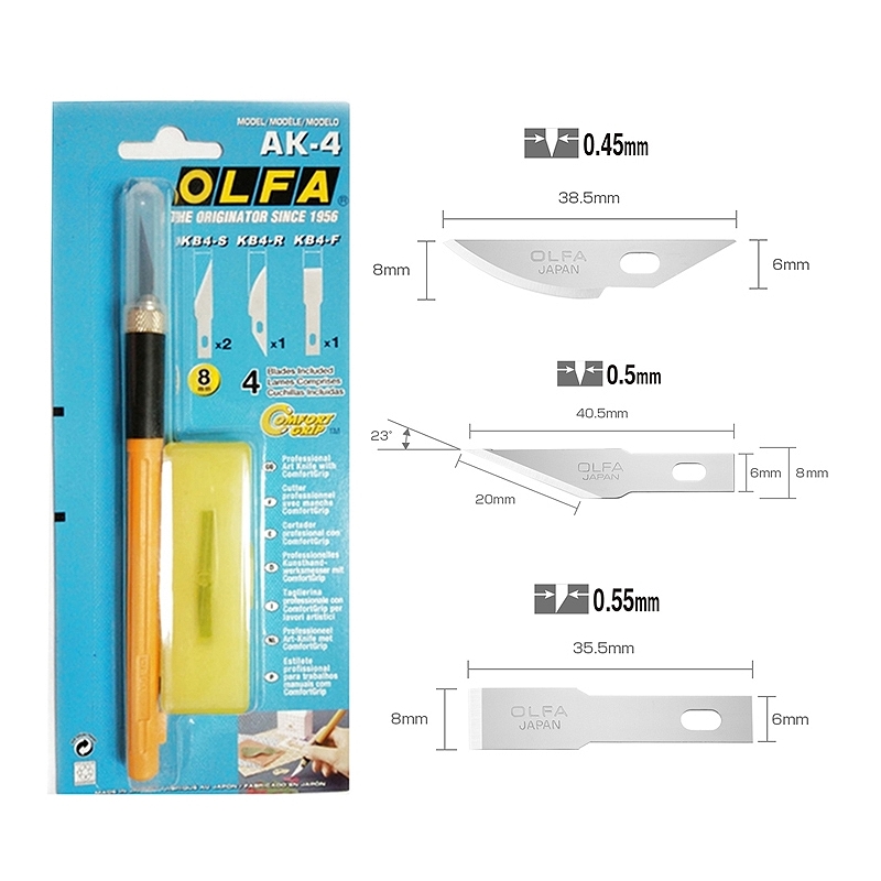 OLFA 157B AK-4 高級精工筆刀組 附曲線刃 平刃 直線刃.玩具王國 Toyking.鋼彈.鋼彈模型.玩具