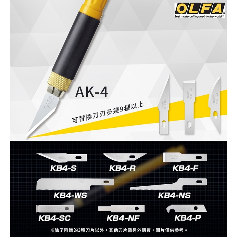 OLFA 157B AK-4 高級精工筆刀組 附曲線刃 平刃 直線刃.玩具王國 Toyking.鋼彈.鋼彈模型.玩具