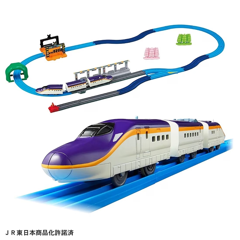 TOMY PLARAIL E8新幹線遊戲組 初回限定S型彎軌.玩具王國 Toyking.鋼彈.鋼彈模型.玩具